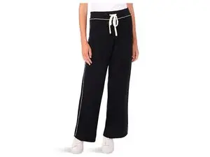 Vince Camuto Drawstring Waist Lounge Pants With Contrast Stitching - Black
