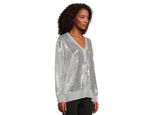 Vince Camuto Sequined V-neck Cardigan - Gray