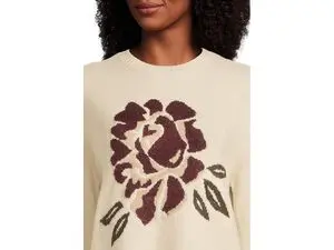 Vince Camuto Rose Crew Neck Pullover - Bone