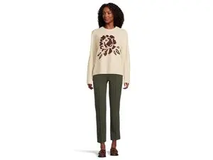 Vince Camuto Rose Crew Neck Pullover - Bone