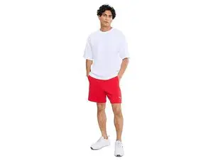 PUMA T7 Relaxed Fit French Terry Shorts - Red