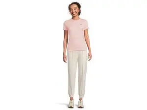 Lacoste Slim Fit Ribbed Cotton T-shirt - Pink