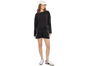 PUMA Cloudspun Ribbed Slouchy Long Sleeve Tee - Black