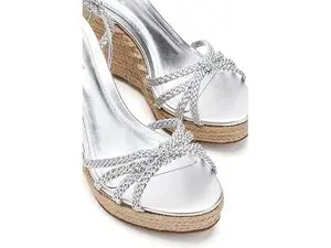 Schutz Adele Metallic Braided Wedge Sandals