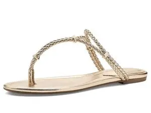 Schutz Cordelia Flat Sandals - Silver