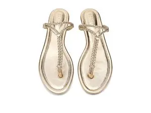 Schutz Cordelia Flat Sandals - Silver
