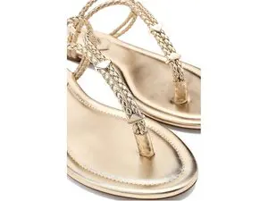 Schutz Cordelia Flat Sandals - Silver