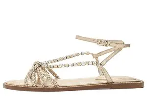 Schutz Adele Glam Flat Sandals - Silver
