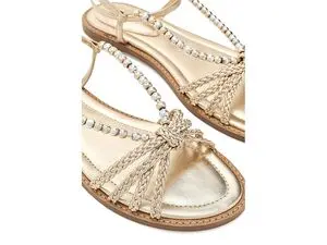 Schutz Adele Glam Flat Sandals - Silver