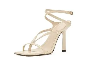 Schutz Amalfi Strappy Stiletto Sandals - Egg Shell