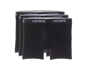 Lacoste Cotton Stretch Essentials Boxer Briefs 3-pack Underwear /white/grey Chine - Black