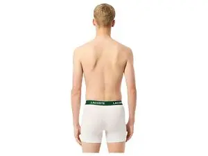 Lacoste Cotton Stretch Essentials Boxer Briefs 3-pack Underwear /white/grey Chine - Gray