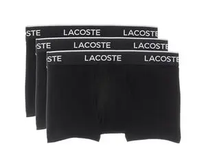 Lacoste Cotton Stretch Essentials Trunks 3-pack Underwear /blue/dark Grey - Black