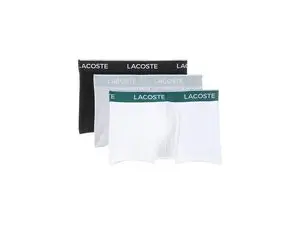 Lacoste Cotton Stretch Essentials Trunks 3-pack Underwear /blue/dark Grey - Black