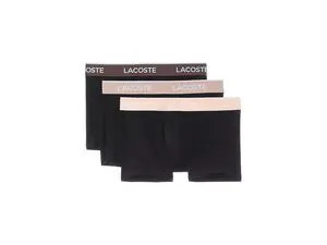 Lacoste Cotton Stretch Essentials Trunks 3-pack Underwear /white/lead Grey - Multi