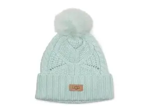 UGG Cable Knit Beanie With Pom - Blue