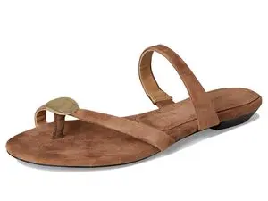Madewell The Mila Organic Hardware Thong Sandal In Suede - Brown