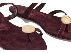 Madewell The Mila Organic Hardware Thong Sandal In Suede - Brown