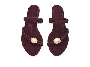 Madewell The Mila Organic Hardware Thong Sandal In Suede - Brown