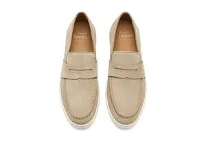 Greats Paros Suede Penny Loafer - Bone