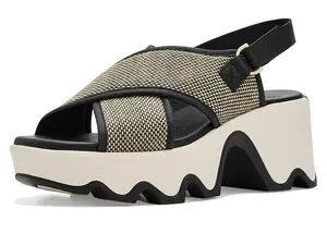 Sorel Kinetic Aura Slingback Txt Dress Sandals - Black/bleached Ceramic