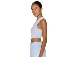 Nike Chill Knit Cropped Mini-rib Tank Top - Blue