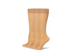 Wolford Satin Touch Knee High Socks 3 Pack - Tan