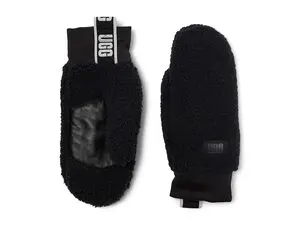 UGG Fluff Mitten With Logo Tape - Black