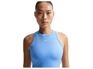 Nike Dri-fit Fitted Cropped Tank Top - Blue