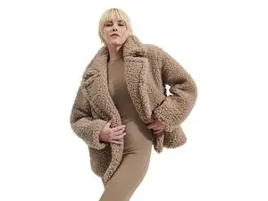 UGG Gertrude Short Teddy Coat - Putty
