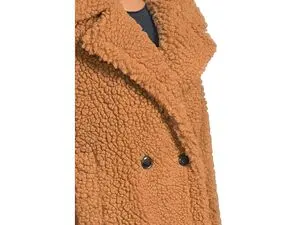 UGG Short Teddy Coat With Faux Horn Buttons - Brown