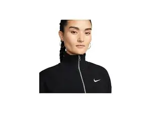 Nike Phoenix Fleece 1/4-zip Cropped Sweatshirt - Black