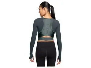 Nike Pro Dri-fit Cropped Long-sleeve Top - Green