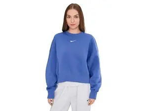 Nike Phoenix Fleece Oversized Crew Neck Sweatshirt - Blue