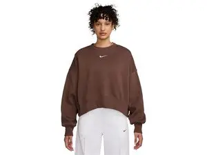 Nike Phoenix Fleece Oversized Crew Neck Sweatshirt - Brown