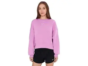 Nike Phoenix Fleece Oversized Crew Neck Sweatshirt - Pink