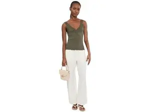 Madewell Lace Trim V-neck Tank - Navy