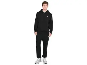 Nike Club Fleece Cargo Pants Workout Dark Grey Heather/light Smoke Grey/white - Black