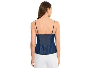 Madewell Square Neck Spaghetti Strap Top With Smocked Waist