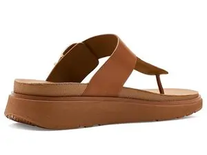 Fitflop Gen-ff Buckle Leather Toe-post Wedge Sandals - Tan