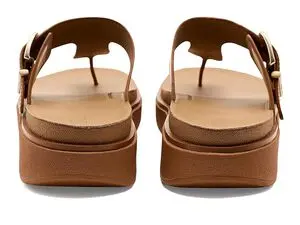 Fitflop Gen-ff Buckle Leather Toe-post Wedge Sandals - Tan