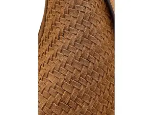 Madewell Essential Curve Shoulder Bag In Handwoven Suede - Brown