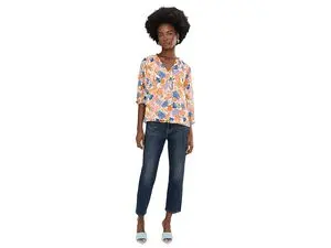 Vince Camuto Tie Neck Peasant Sleeve Blouse - White