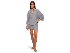 Eberjey Linen Blend Relaxed Sleeve Top - Gray