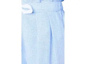Eberjey Linen Blend Relaxed Fit Gingham Pajama Pants - Blue