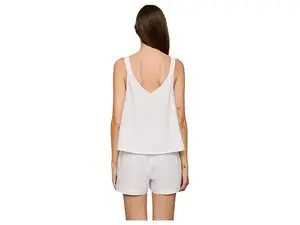Eberjey Linen Blend V-neck Cami - White