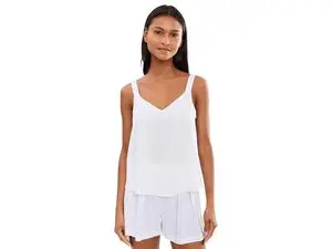 Eberjey Linen Blend V-neck Cami - White