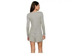 Eberjey Dream Rib Longsleeve Henley Pajama - Gray