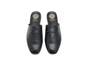 Vince Camuto Macassie Flat Mule Shoes With Horsebit Detail - Black