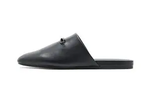 Vince Camuto Macassie Flat Mule Shoes With Horsebit Detail - Black